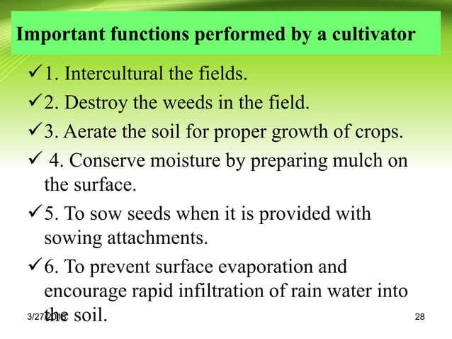 Secondary Tillage implements & their uses in Agriculture | PPTX