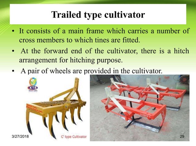 Secondary Tillage implements & their uses in Agriculture | PPTX