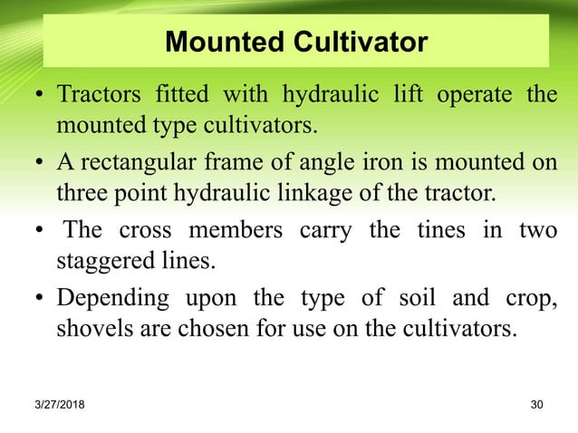 Secondary Tillage implements & their uses in Agriculture | PPTX