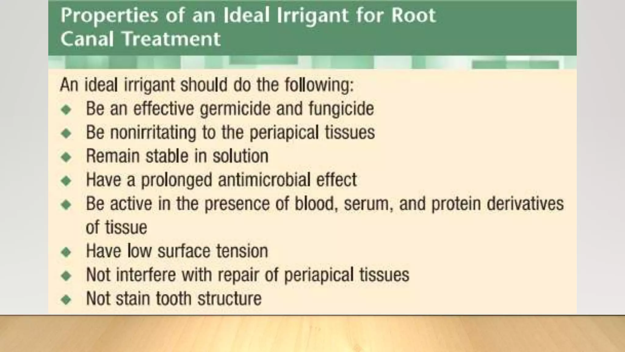Root Canal Irrigation During Endodontic Treatment | PPTX