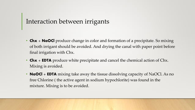 Root Canal Irrigation During Endodontic Treatment | PPTX