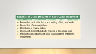Root Canal Irrigation During Endodontic Treatment | PPTX
