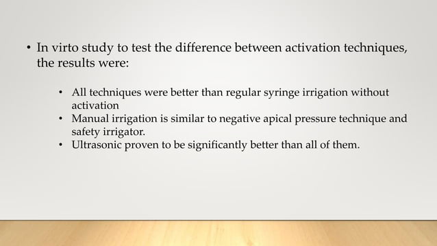Root Canal Irrigation During Endodontic Treatment | PPTX