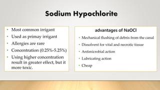 Root Canal Irrigation During Endodontic Treatment | PPTX