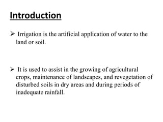 Irrigation and its types | PPTX