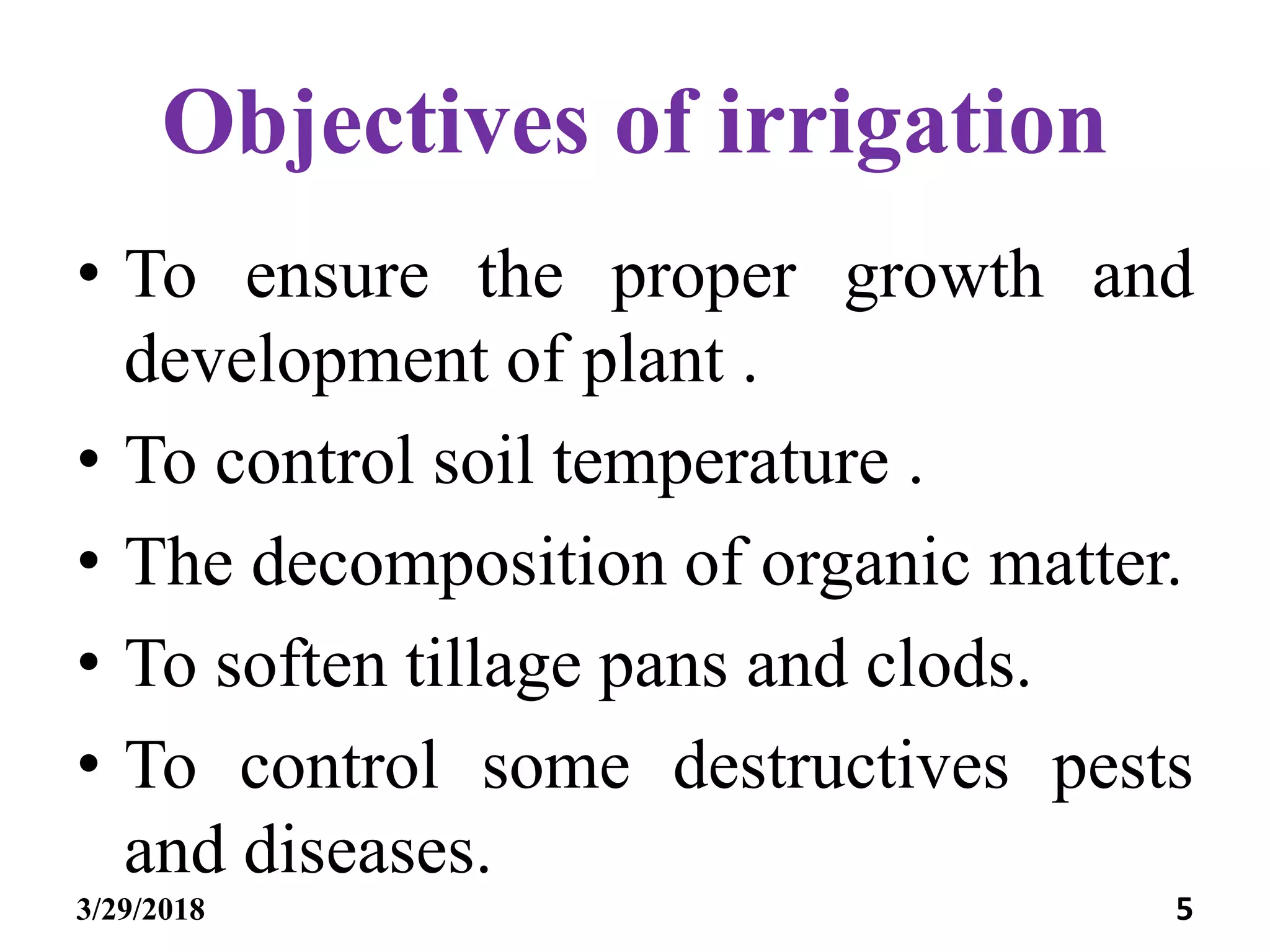 Presentation on Irrigation | PPTX