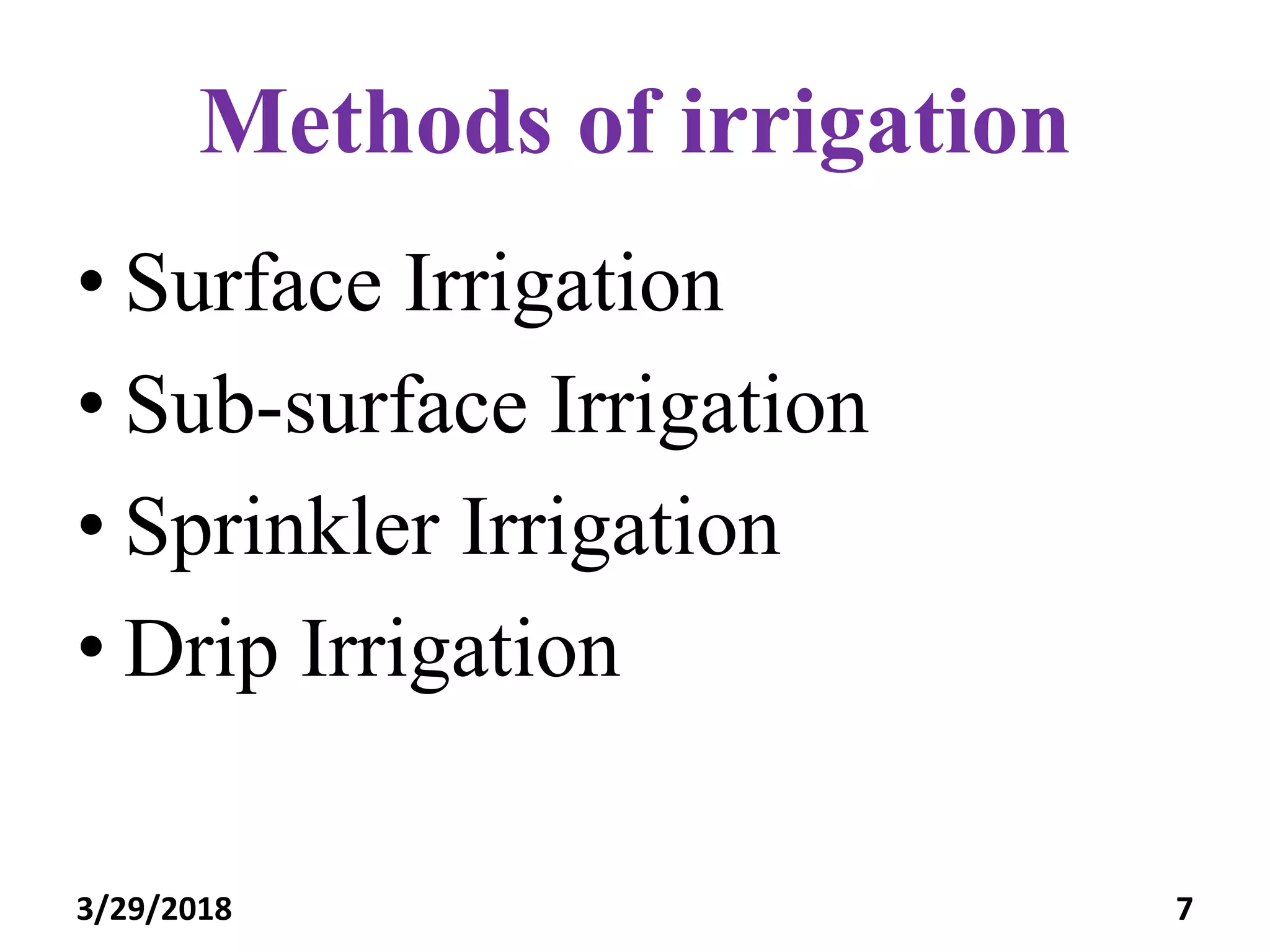 Presentation on Irrigation | PPTX