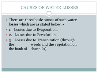 Losses IN Canals | PPTX