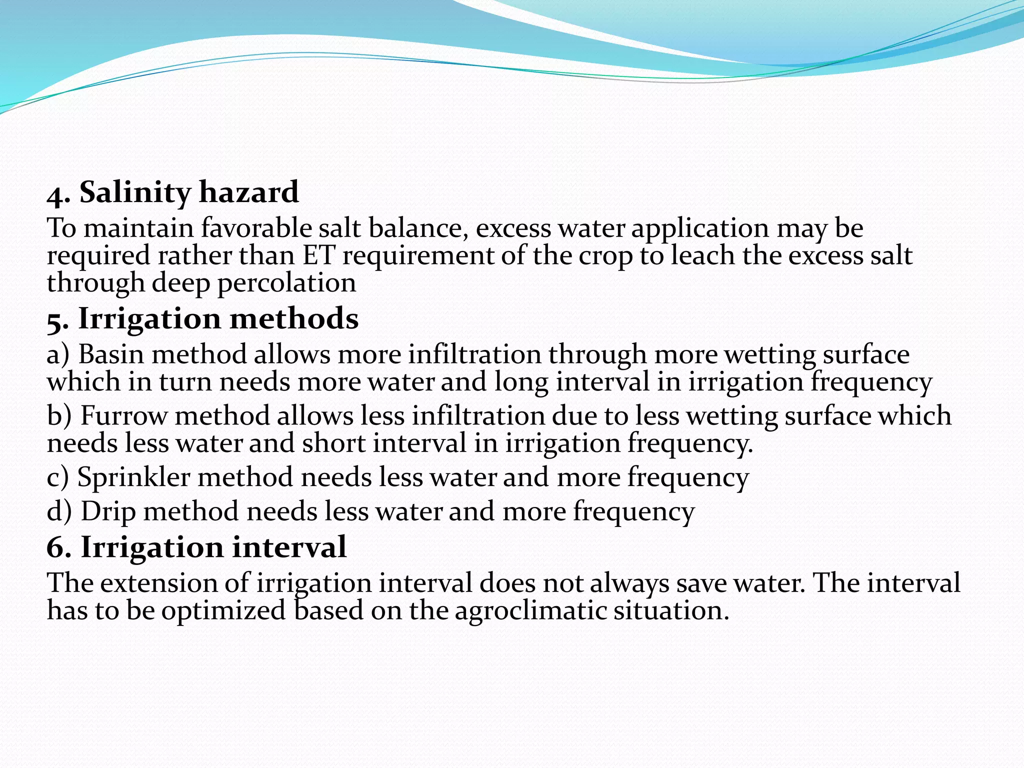 Irrigation Scheduling and approaches | PPTX