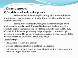 Irrigation Scheduling and approaches | PPTX