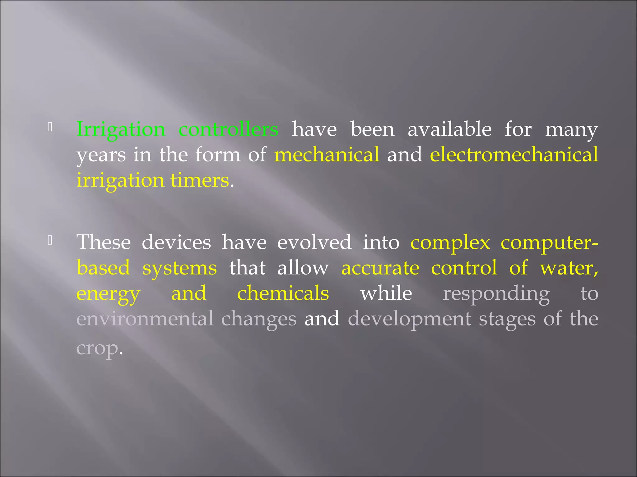 Irrigation controller-system | PPT | Chemistry | Science
