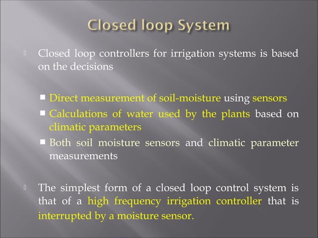 Irrigation controller-system | PPT | Chemistry | Science
