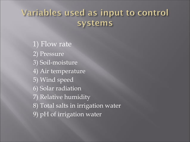 Irrigation controller-system | PPT | Chemistry | Science