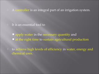 Irrigation controller-system | PPT | Chemistry | Science