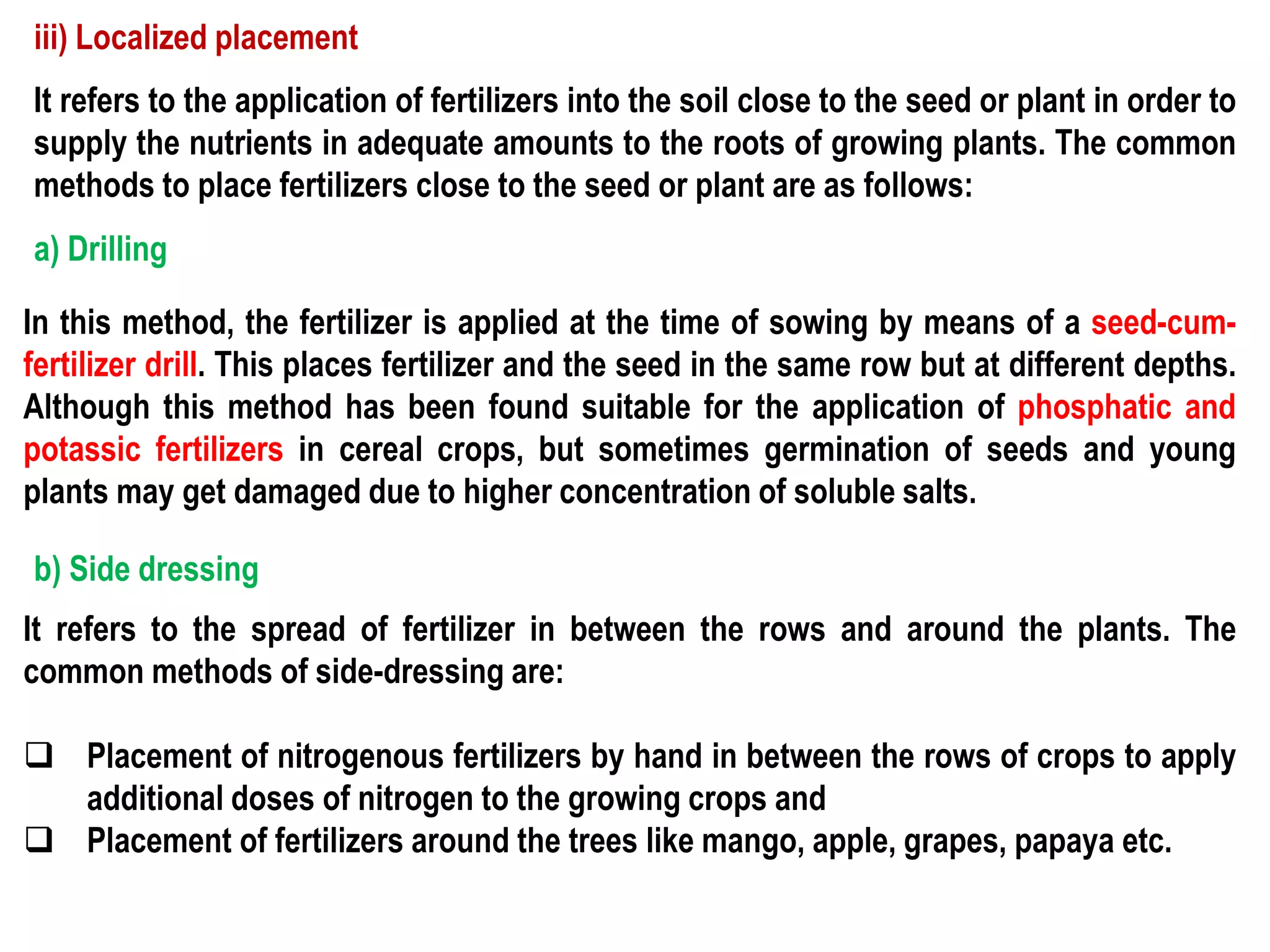 Irrigation and fertilizer application methods in horticultural crops by ...