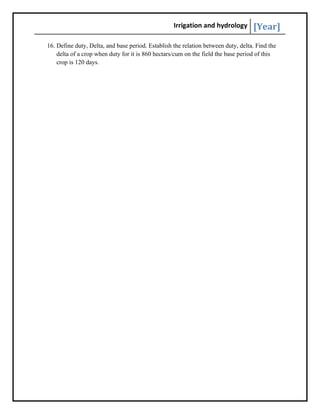 Irrigation and hydrology | PDF
