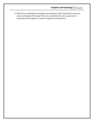 Irrigation and hydrology | PDF