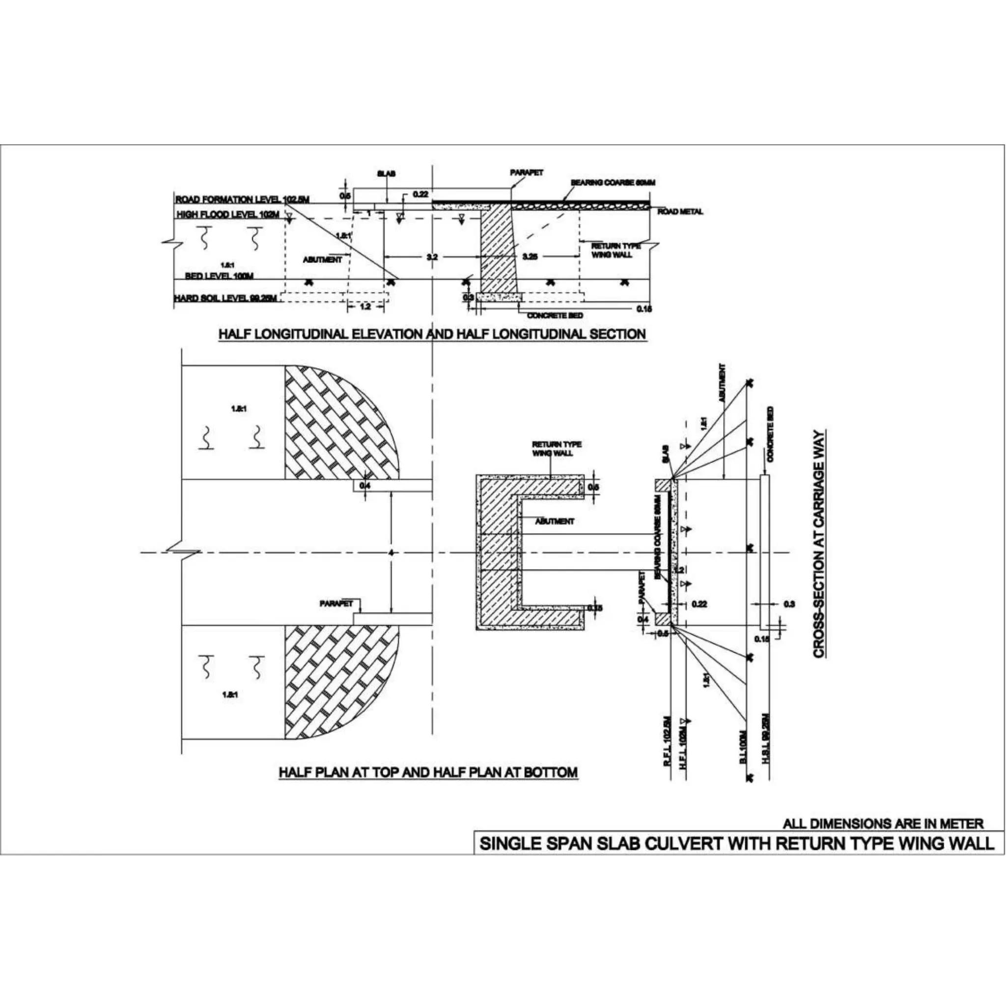 Earthen Bund, Sluice and Bridge Drawings 2D and 3D | PDF