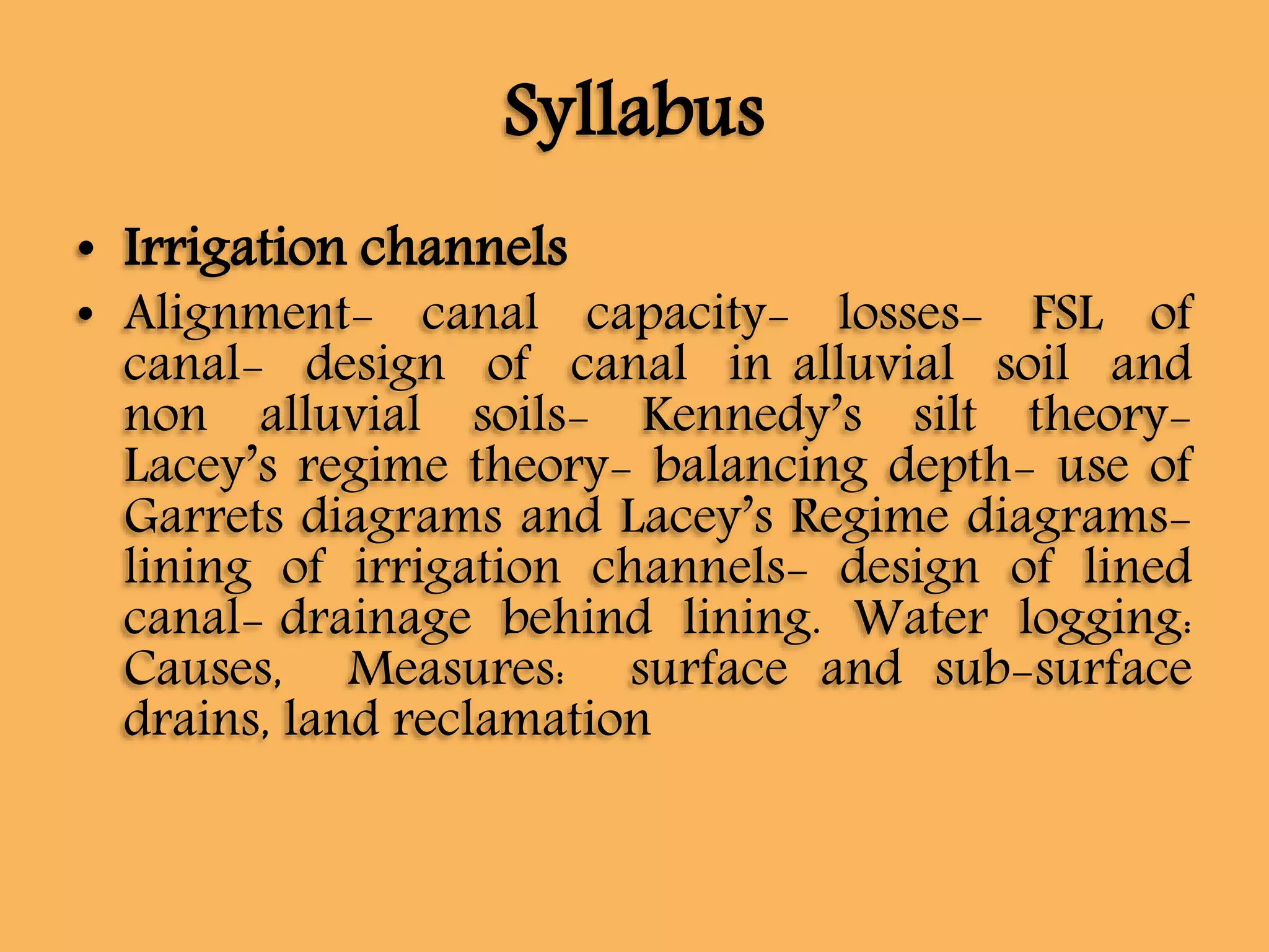 Irrigation Channels | PPTX