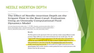 ROOT CANAL IRRIGATION DYNAMICS IN ENDODONTICS | PPTX