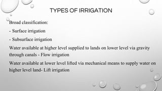 Irrigation engineering | PPTX | Water Services | Home Utilities