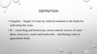 Irrigation engineering | PPTX | Water Services | Home Utilities