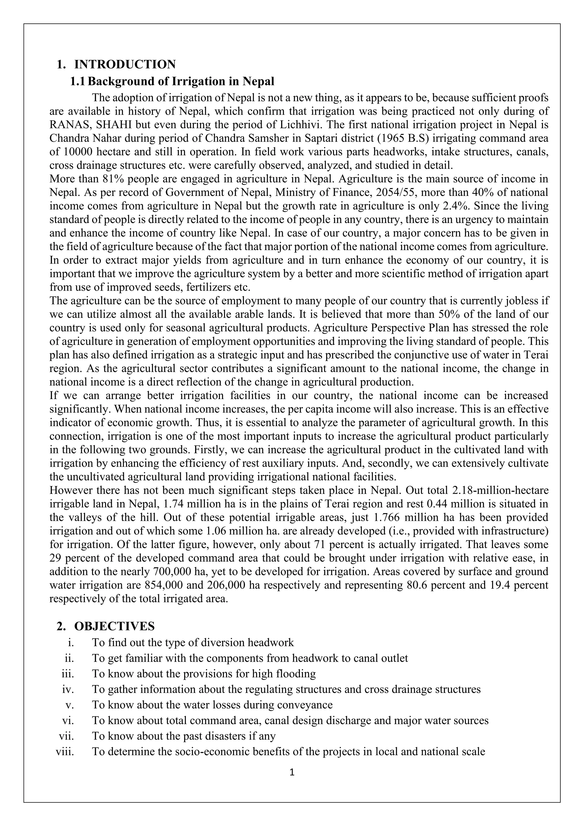 Irrigation field report | PDF