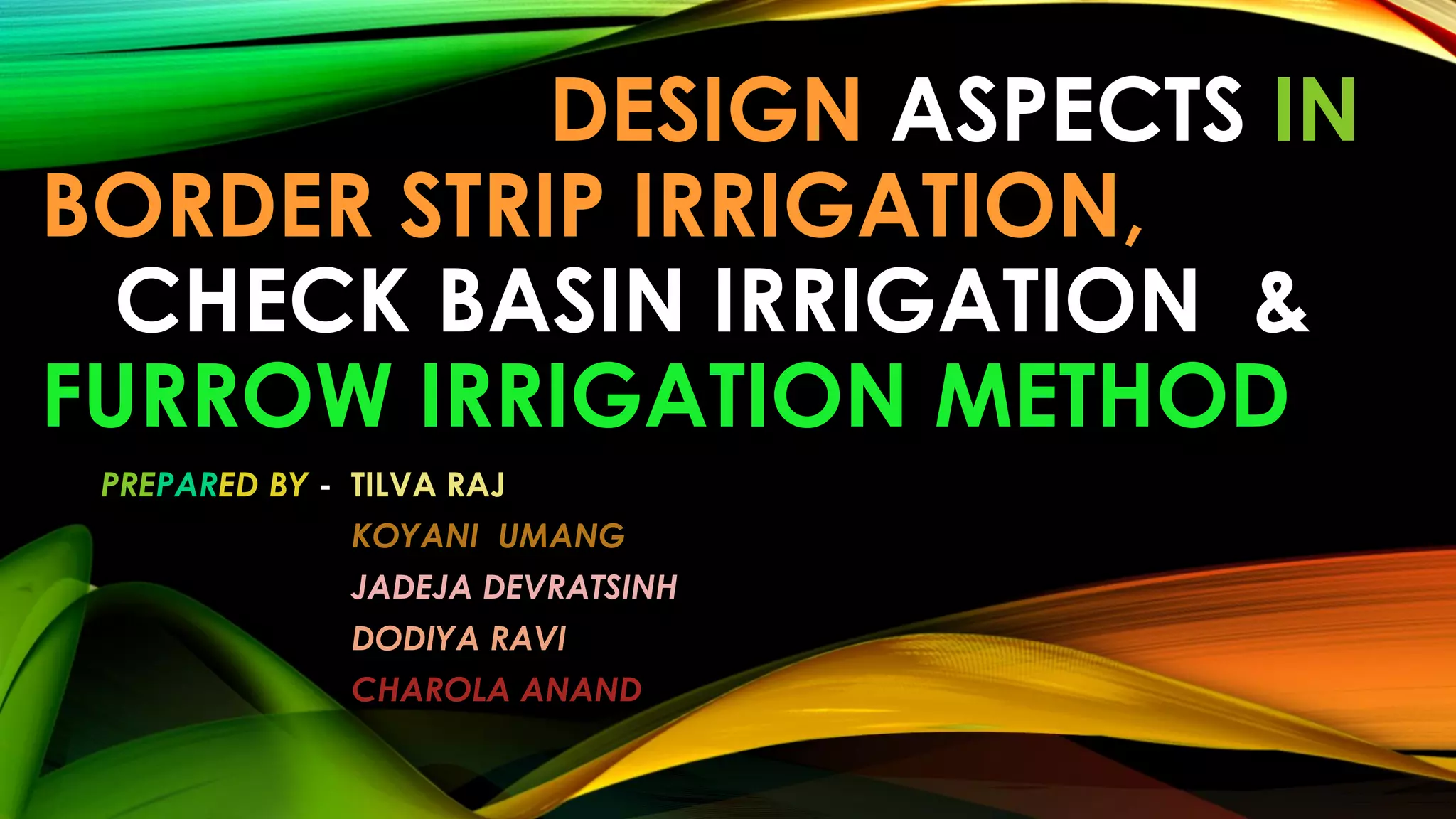 check basin , furrow and border strip method | PDF