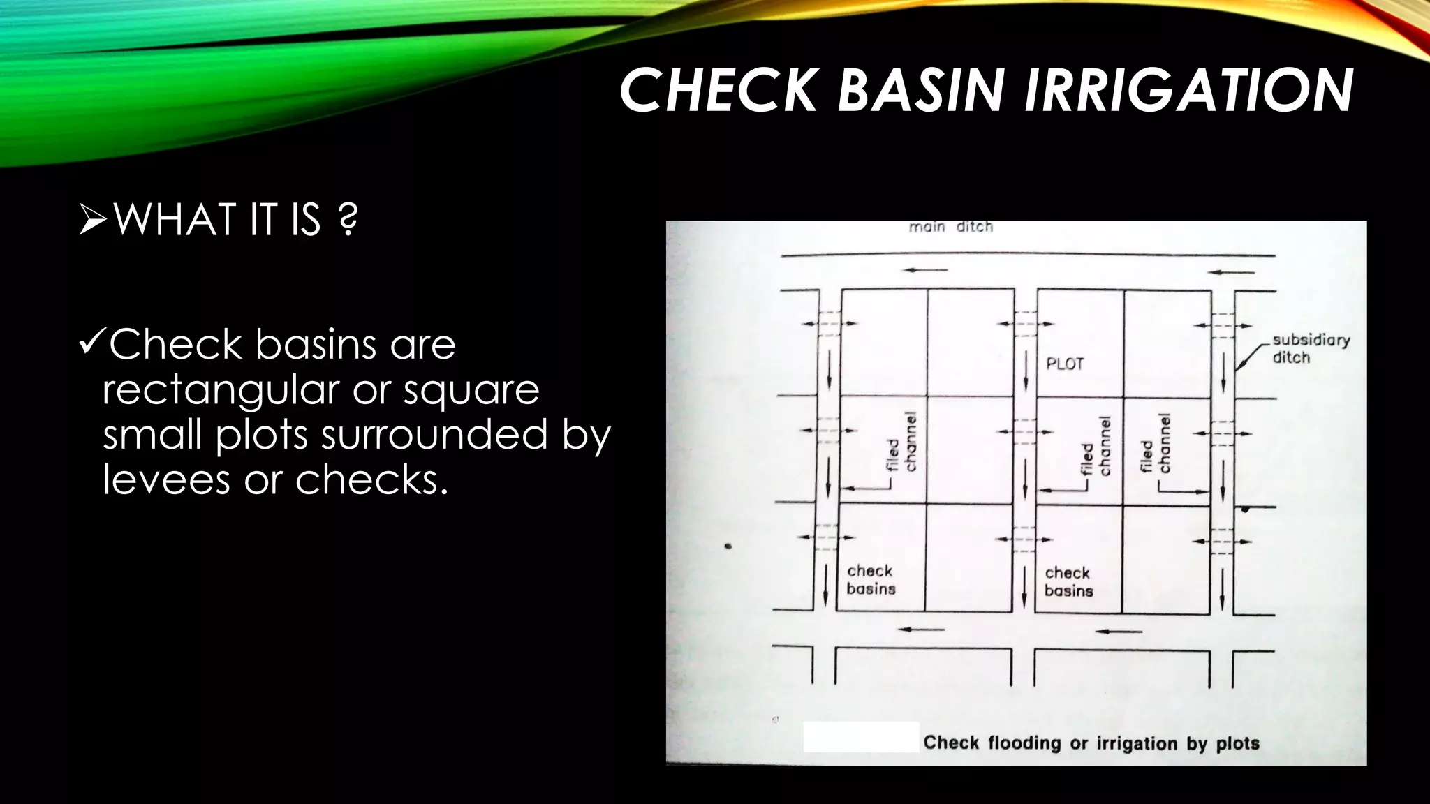 check basin , furrow and border strip method | PDF