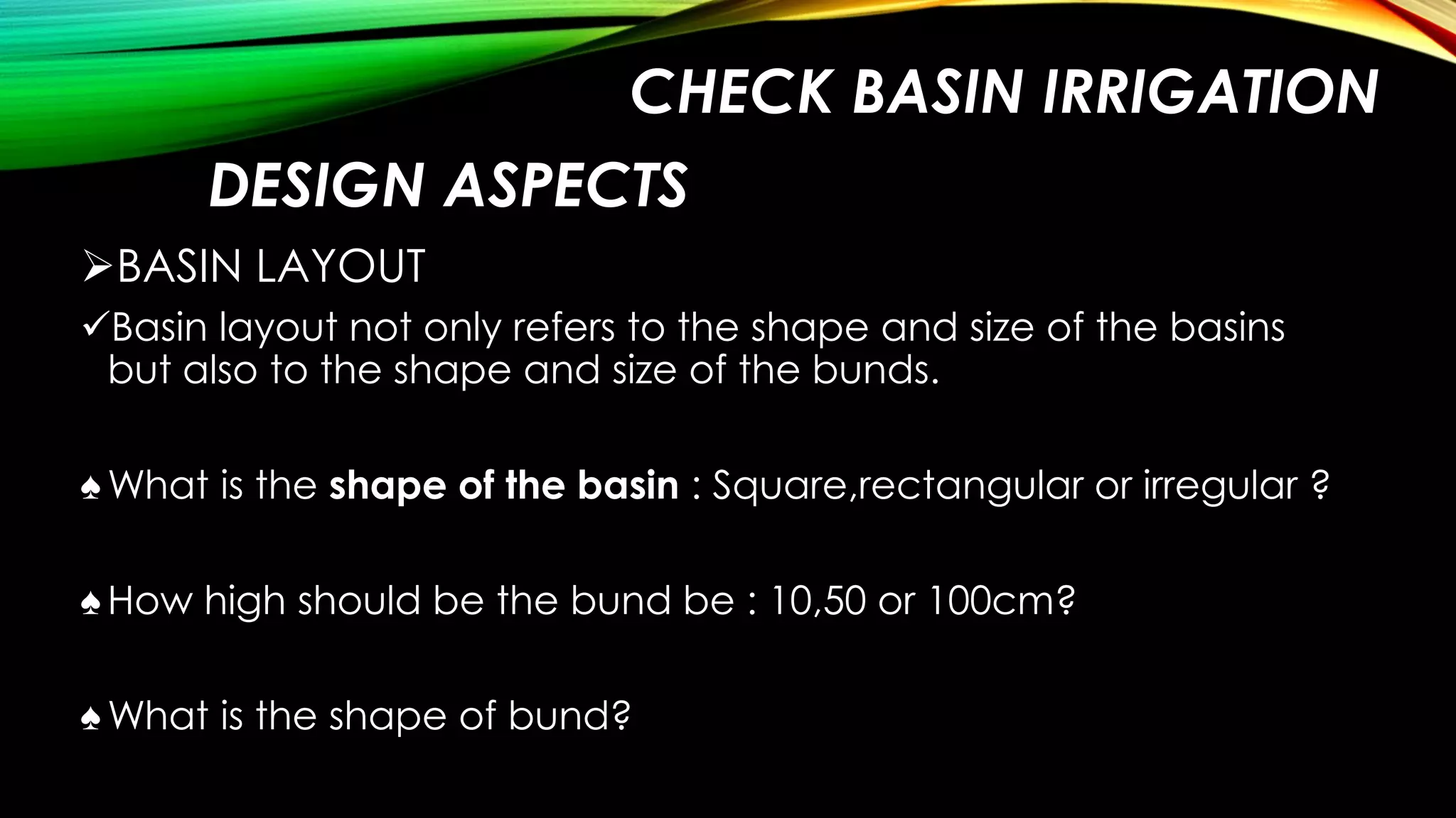 check basin , furrow and border strip method | PDF