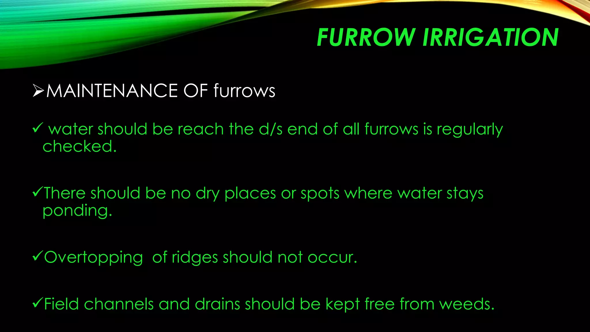 check basin , furrow and border strip method | PDF