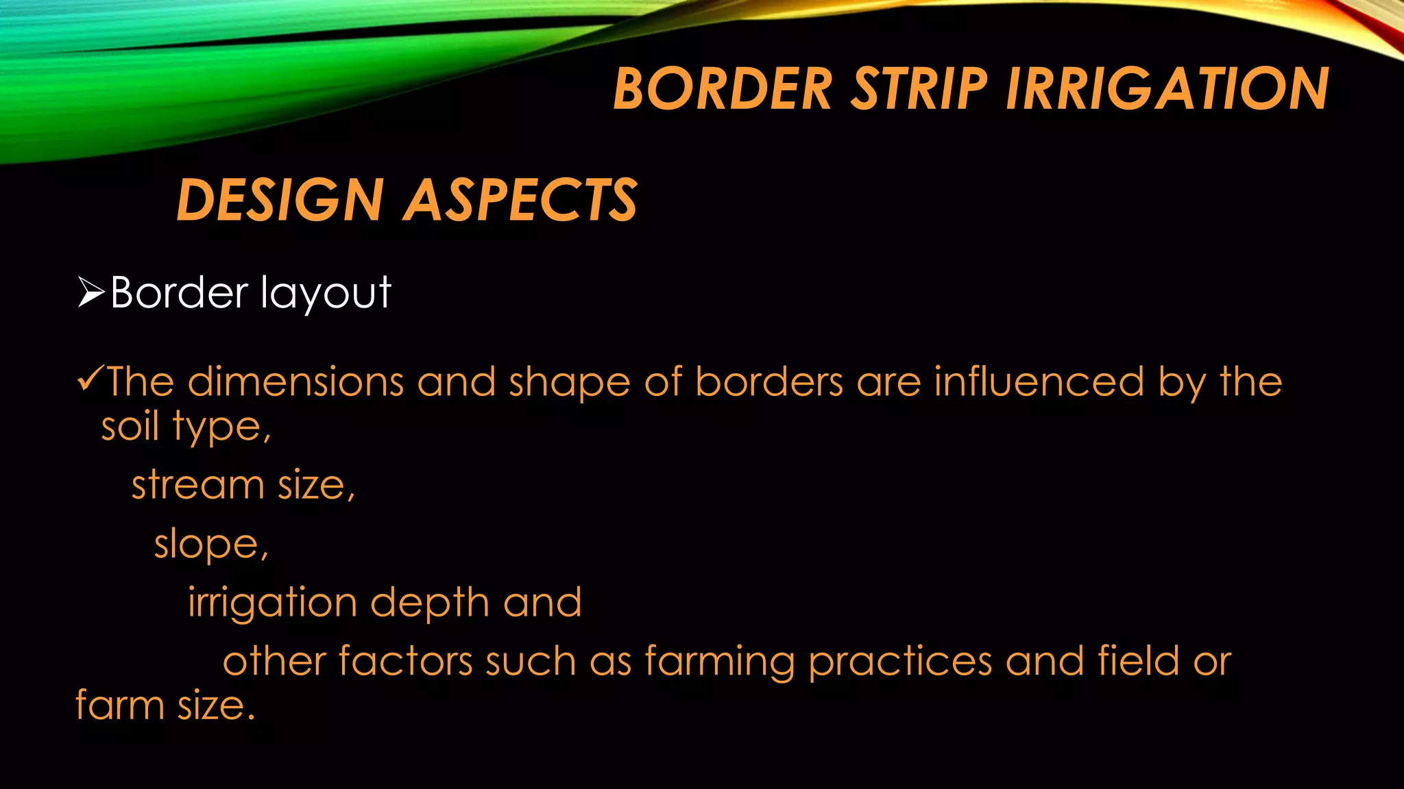 check basin , furrow and border strip method | PDF