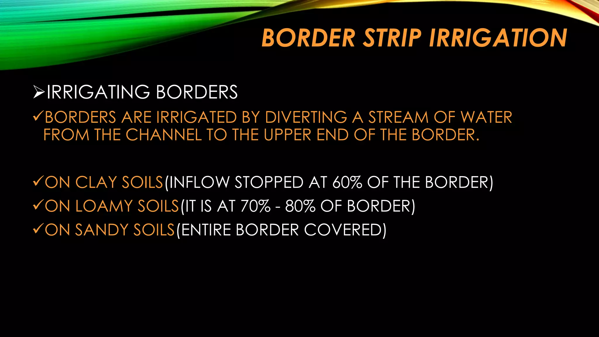 check basin , furrow and border strip method | PDF