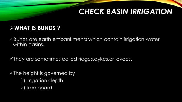 check basin , furrow and border strip method | PDF
