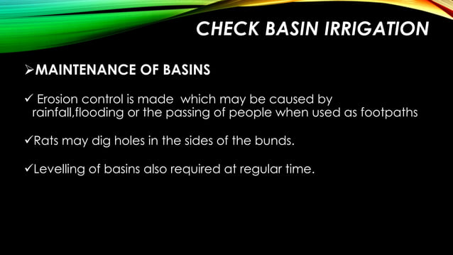 check basin , furrow and border strip method | PDF
