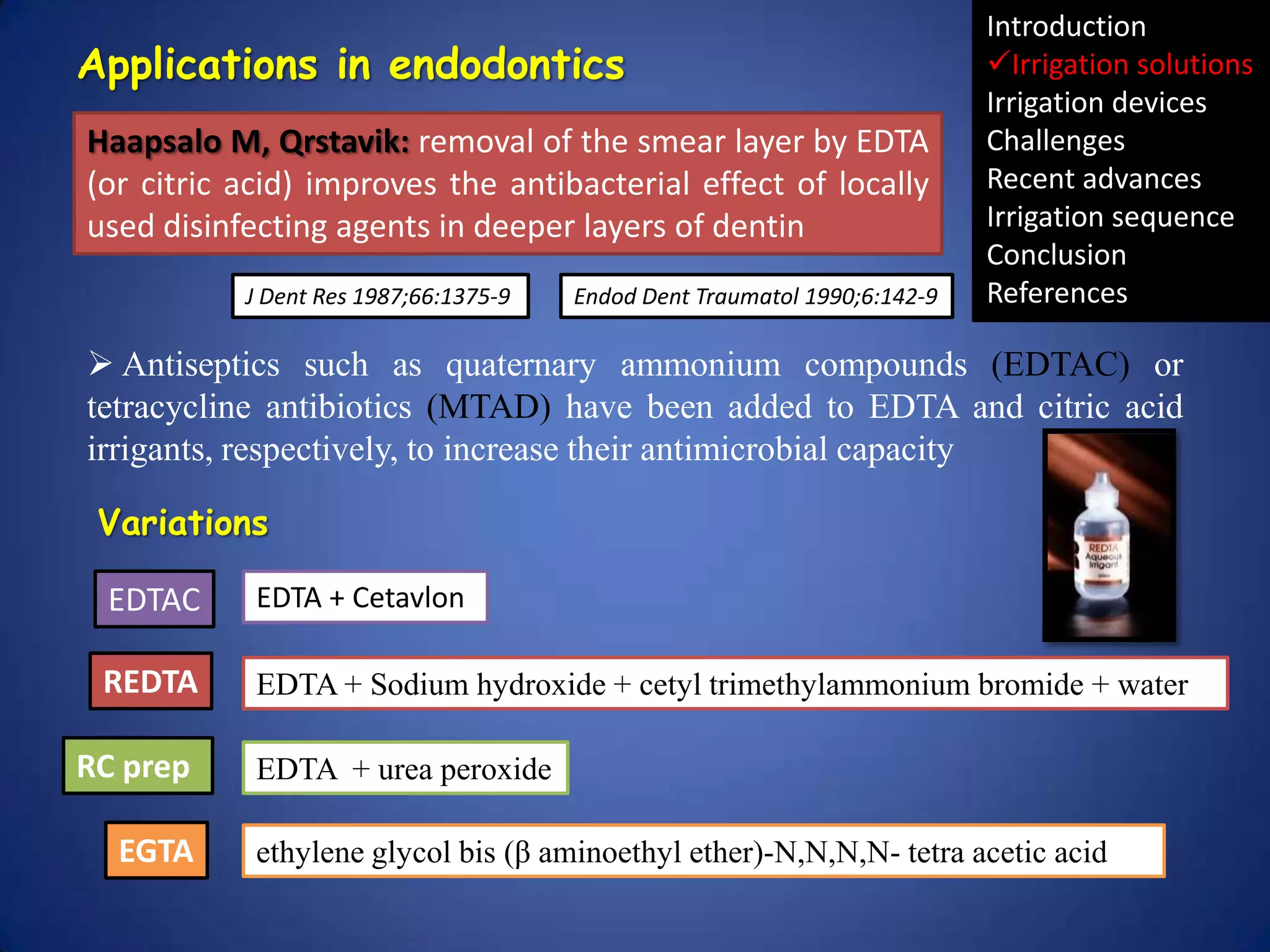 Irrigation in endodontics | PPTX