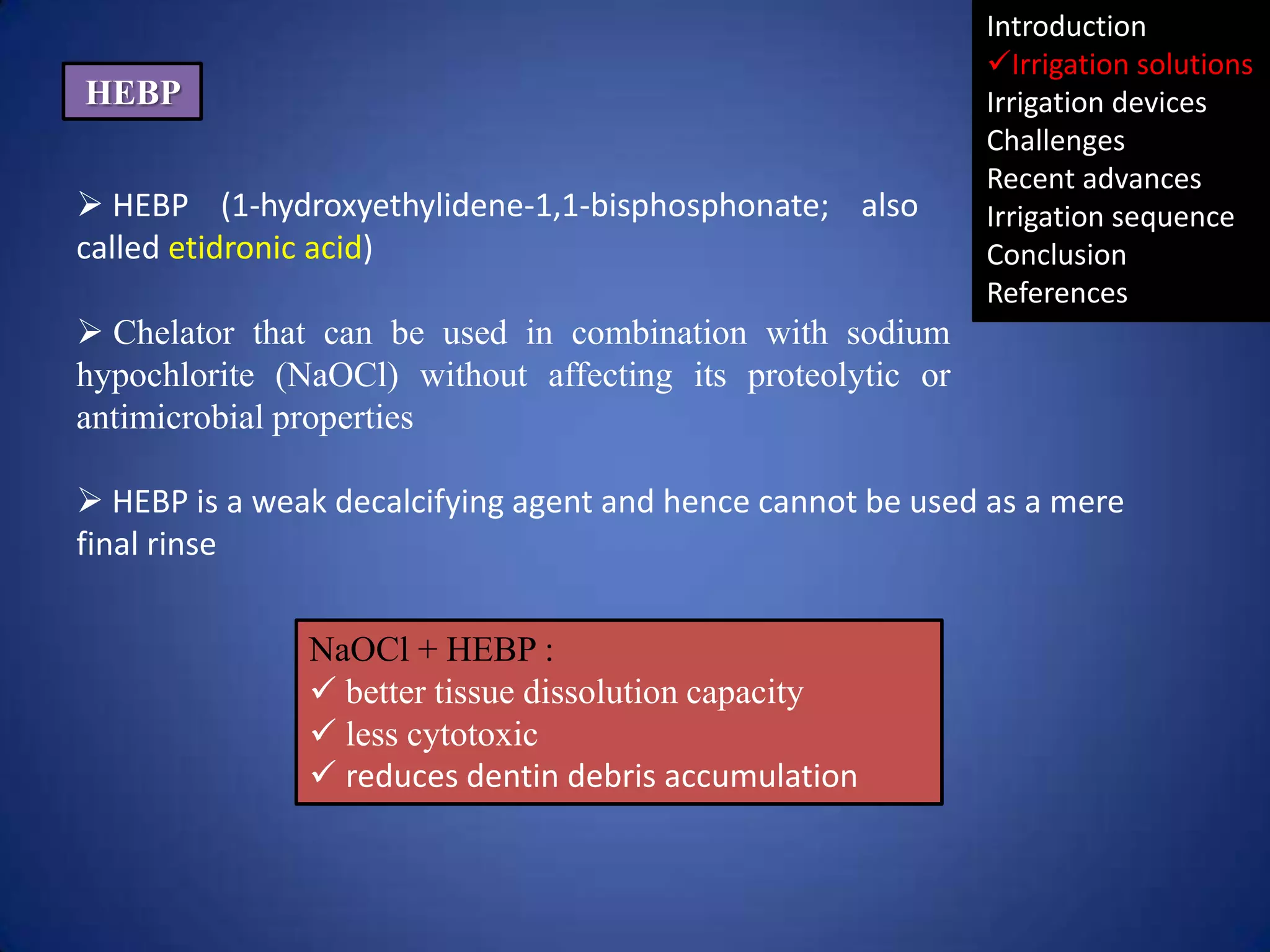 Irrigation in endodontics | PPTX