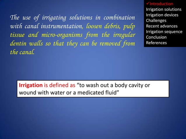 Irrigation in endodontics | PPTX