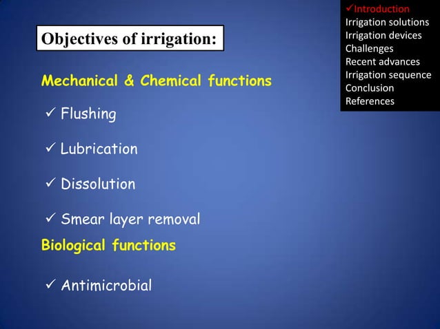 Irrigation in endodontics | PPTX