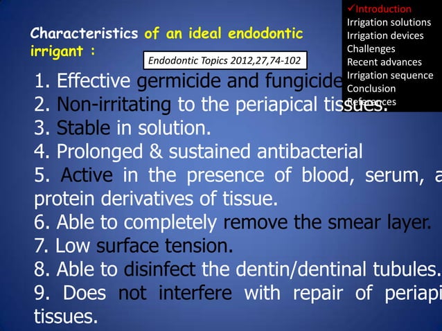 Irrigation in endodontics | PPTX