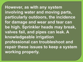 Irrigation installation and repair | PPTX | Landscaping | Home & Garden