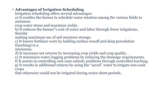 Irrigation, Irrigation scheduling criteria and methods,.pptx