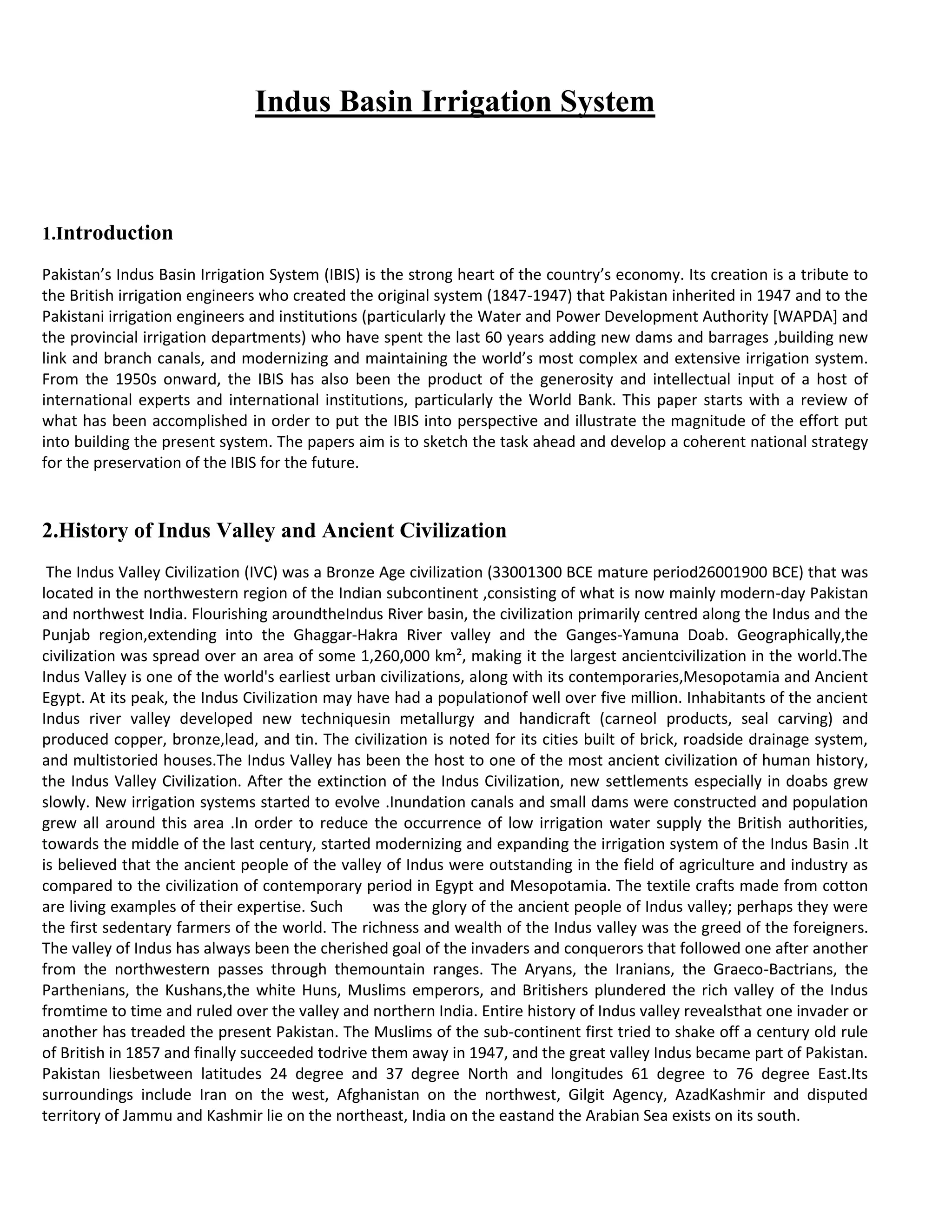 indus basin and salient fatures of barrages and link canals in pakistan ...