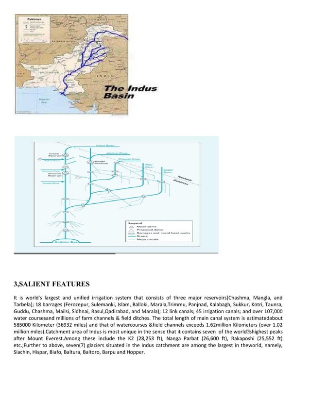indus basin and salient fatures of barrages and link canals in pakistan ...