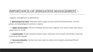 IRRIGATION MANAGEMENT IN DIFFERENT FIELD CROPS | PPT