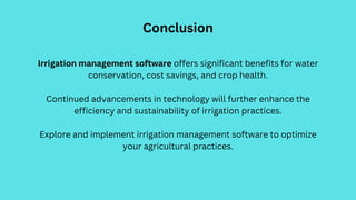 Irrigation Management Software - Enhancing Agricultural Efficiency and ...