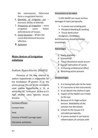 Irrigation in endodontics | PDF | First Aid | Injuries