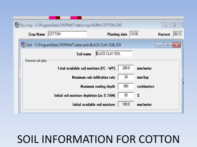 Irrigation planning with the help of cropwat 8.0 | PPTX | Agriculture ...
