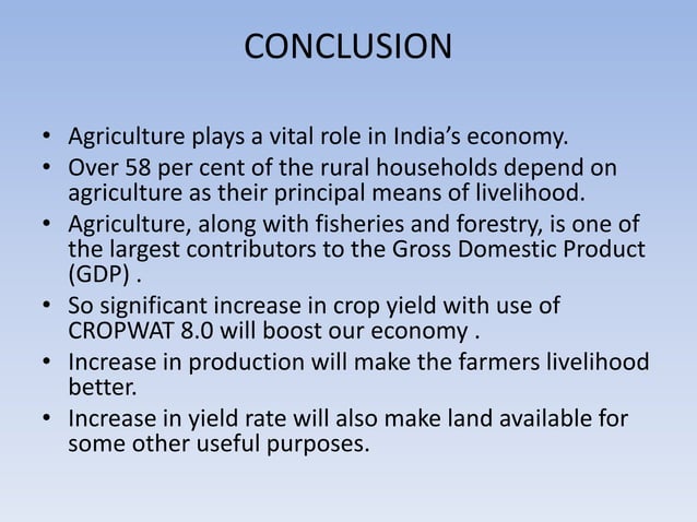 Irrigation planning with the help of cropwat 8.0 | PPTX | Agriculture ...