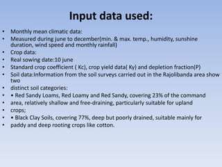 Irrigation planning with the help of cropwat 8.0 | PPTX